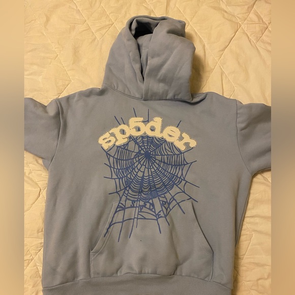 Sp5der | Sweaters | Sp5der Web Hoodie Sky Blue | Poshmark